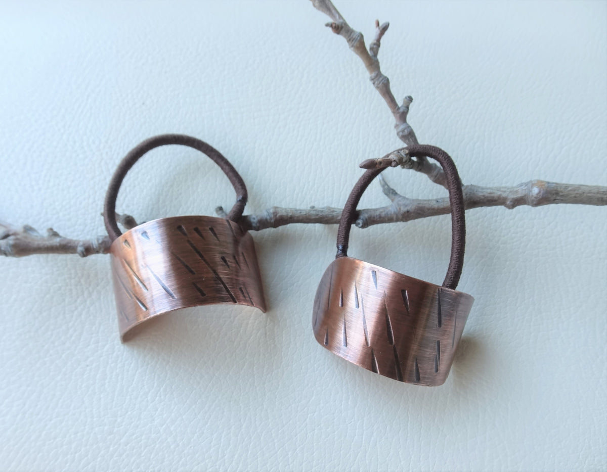 Copper Oval Pony Holder Cuff, Boho-chic Hair Jewelry | Yoko's J...